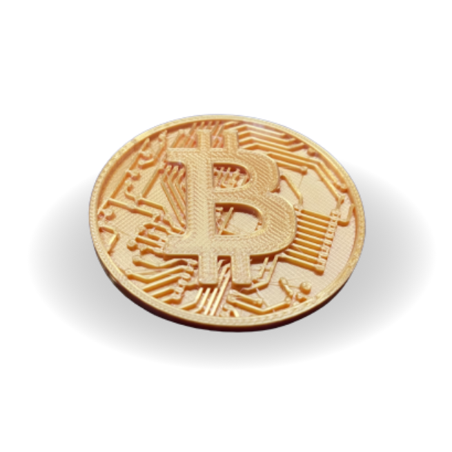 Moeda decorativa Bitcoin – Ateliê Digital 3D Moeda decorativa Bitcoin – Ateliê Digital 3D
